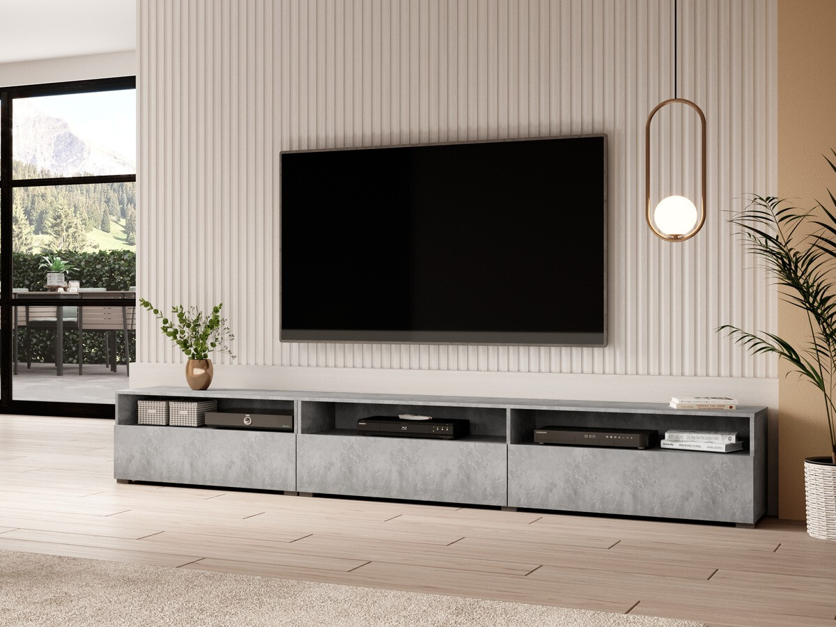 TV galds Austin AS104 (Betons) - Viesistabas mēbeles | Mebeles1.lv