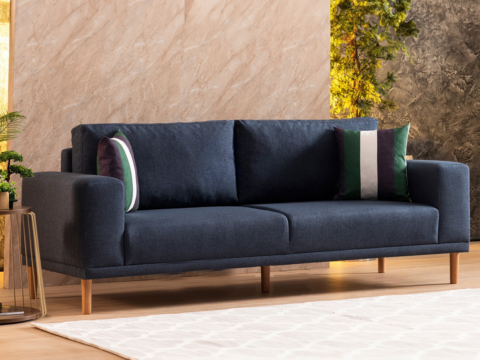 Dīvāns Altadena 379 (Tumši zils) - Viesistabas mēbeles | Mebeles1.lv