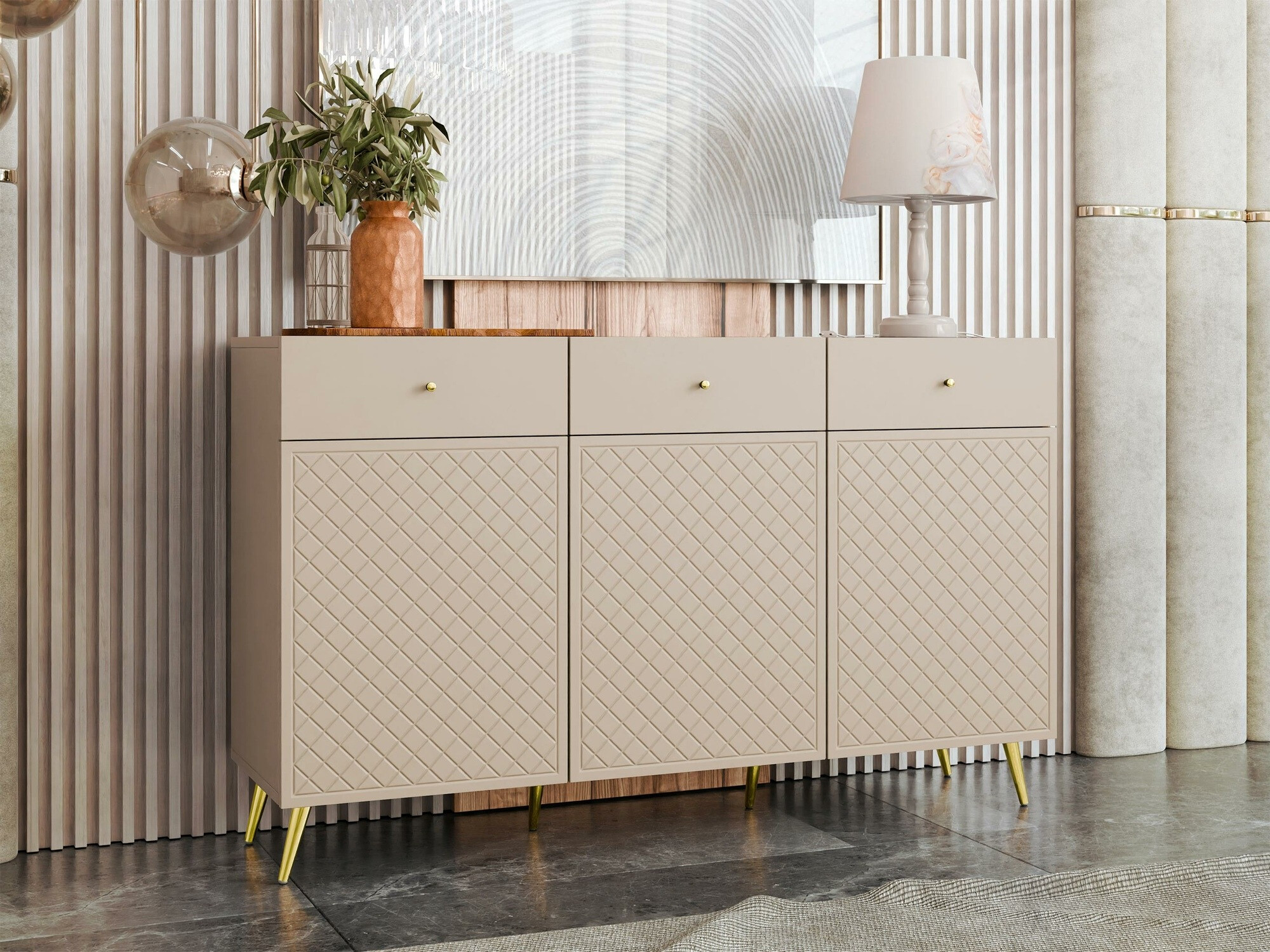 Kumode Comfivo Nuromo 101 (Beige) - Viesistabas mēbeles | Mebeles1.lv